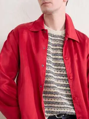 Aimé Leon Dore Striped Open-knit Cotton-blend Sweater