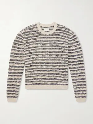 Aimé Leon Dore Striped Open-knit Cotton-blend Sweater - Multi