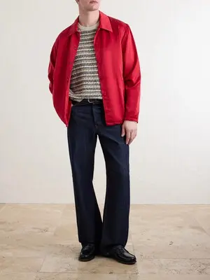 Aimé Leon Dore Striped Open-knit Cotton-blend Sweater