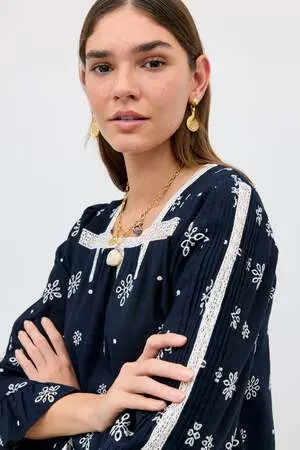 Rixo Susana Embroidered Mini Dress