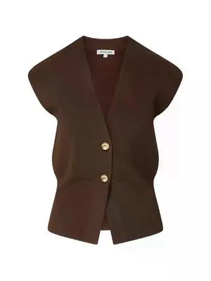 Veronica Beard Isador Button-up Vest - Brown