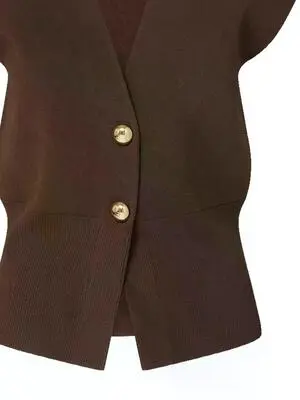 Veronica Beard Isador Button-up Vest - Brown