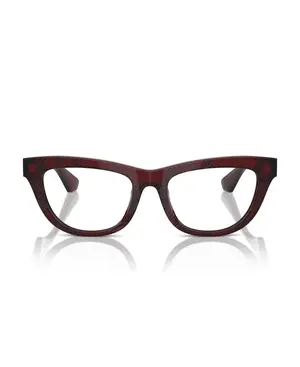 Burberry Full Rim Eyeglasses - Check Red