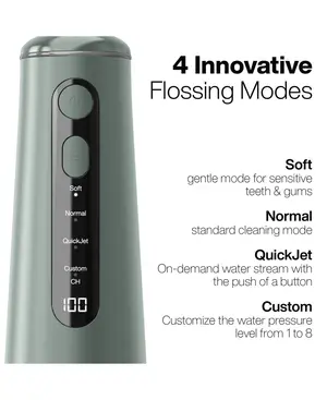 AQUASONIC Elite Rechargeable Water Flosser - Green