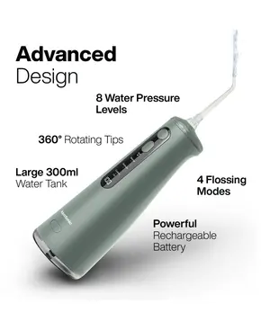 AQUASONIC Elite Rechargeable Water Flosser - Green