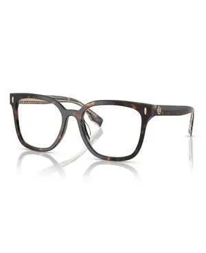 Tory Burch Square Frame Eyeglasses - Dark Tortoise