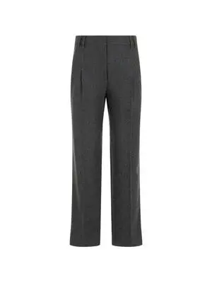 Brunello Cucinelli Pleated Pressed-crease Trousers - Grey