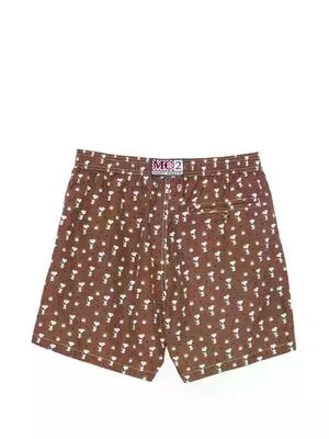 MC2 SAINT BARTH Snoopy-print Drawstring Swim Shorts - Brown
