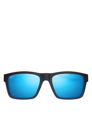 Maui Jim The Flats Rectangular Sunglasses, 57mm - Blue Multi