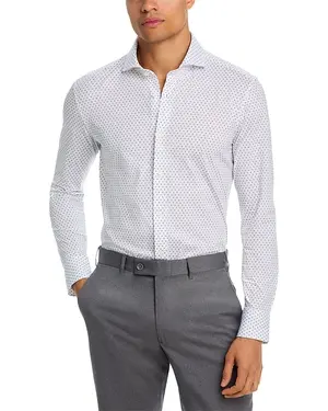 BOSS Hank Performance Spread Collar Slim Fit Button Down Shirt - Open Blue
