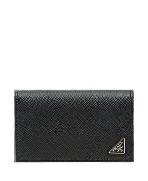 Prada Saffiano Leather Card Holder - Black