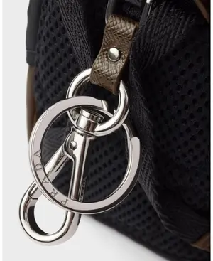 Prada Mini Icon Re-nylon Keyring Charm - Black