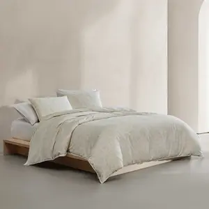 Calvin Klein Yellow Leaves Washed Percale 3 Piece Duvet Cover Set, Queen