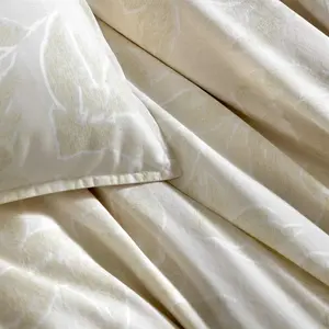 Calvin Klein Yellow Leaves Washed Percale 3 Piece Duvet Cover Set, King