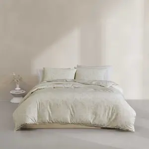 Calvin Klein Yellow Leaves Washed Percale 3 Piece Duvet Cover Set, King