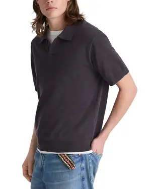 Madewell Cotton Slub Polo Shirt - Coal