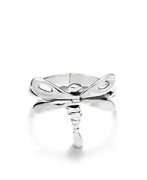 UNODE50 Sterling -plated Dragonfly Bangle Bracelet