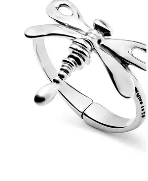 UNODE50 Sterling -plated Dragonfly Bangle Bracelet