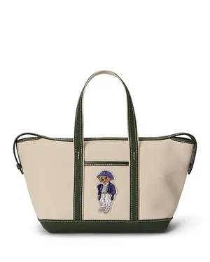 Polo Ralph Lauren Polo Bear Mini Canvas Shopper Tote - Ecru/juniper
