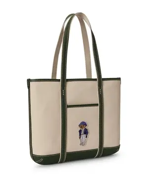 Polo Ralph Lauren Polo Bear Small Canvas Shopper Tote - Ecru/juniper