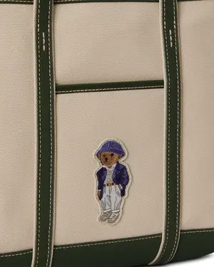 Polo Ralph Lauren Polo Bear Small Canvas Shopper Tote - Ecru/juniper