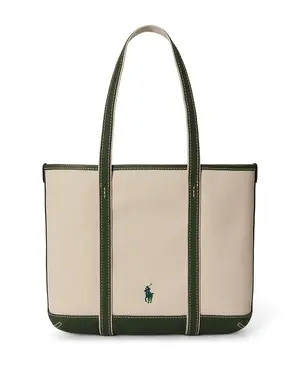 Polo Ralph Lauren Polo Bear Small Canvas Shopper Tote - Ecru/juniper
