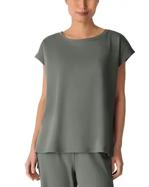 Eileen Fisher Eileen Fisher High/Low Sleep Top Agave