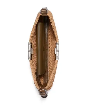 Tory Burch Eleanor Slim Raffia Shoulder Bag - Honeycomb