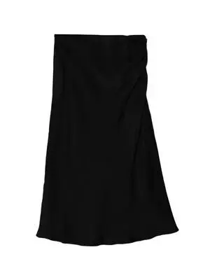 HOUSE OF DAGMAR Draped Midi Skirt - Black