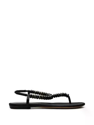 Le Monde Beryl Beaded Thong Sandals - Black
