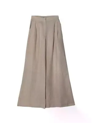 ANDRES OTALORA Pleated Wide Leg Trousers - Neutrals