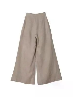 ANDRES OTALORA Pleated Wide Leg Trousers - Neutrals