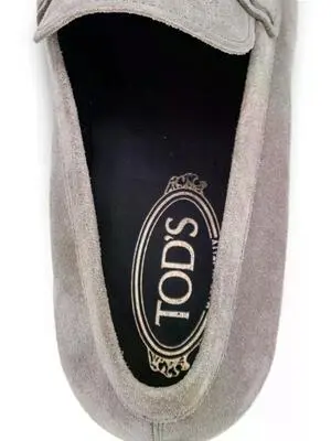 TOD'S Penny Leather Loafers - Grey