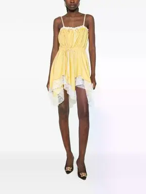 Saint Laurent Lace-detail Strapless Mini Dress