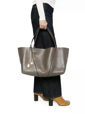 Chloé Grainy-leather Charm-detail Tote - Grey