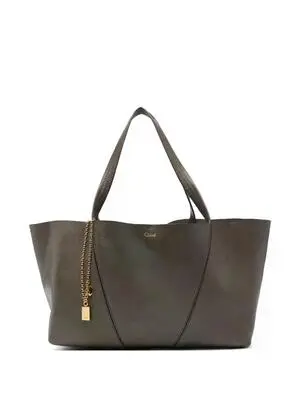 Chloé Grainy-leather Tote Bag With Charm Detail