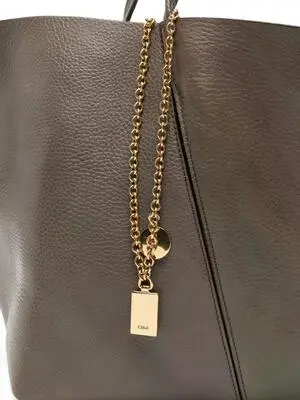 Chloé Grainy-leather Tote Bag With Charm Detail