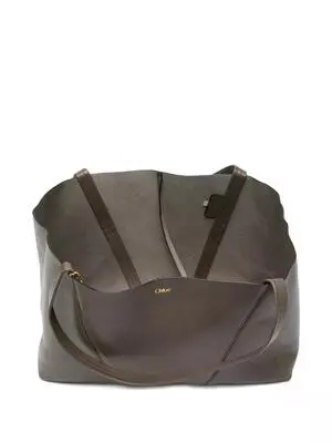 Chloé Grainy-leather Tote Bag With Charm Detail