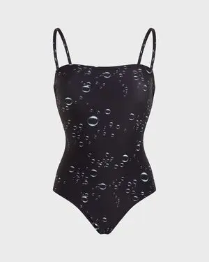 Vilebrequin Bustier Printed One-piece Swimsuit - Black