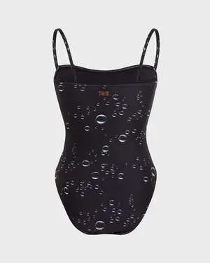 Vilebrequin Bubble Print Bustier One-piece Swimsuit - Black