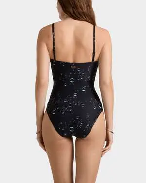 Vilebrequin Bubble Print Bustier One-piece Swimsuit - Black