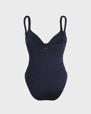 Vilebrequin Turtle Monogram Jacquard Underwire One-piece Swimsuit - Blue