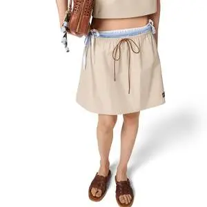 Miu Miu Panama Cotton Flared Skirt
