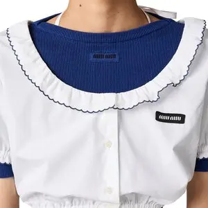 Miu Miu Cotton Boat Neck Slim-fit Sweater