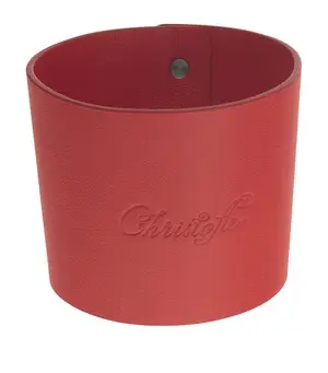 Christofle Leather Objets Miroir Coffee Cup Ring - Red