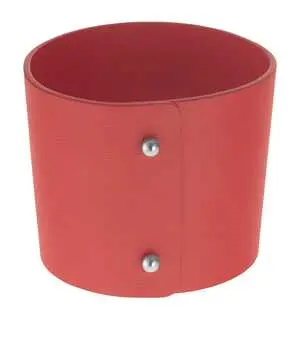 Christofle Leather Objets Miroir Coffee Cup Ring - Red