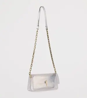 CHRISTIAN LOUBOUTIN Bettina Transparent Clutch - Silver