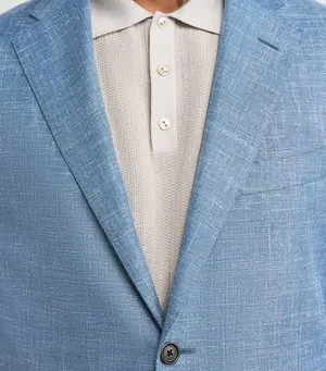 Corneliani Wool-silk-linen-blend Blazer - Blue