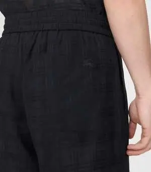 Burberry Cotton Voile Check Print Shorts