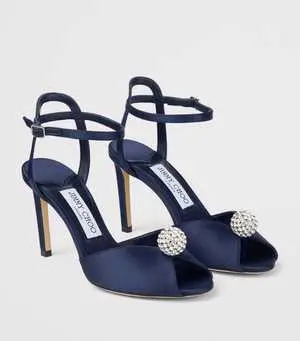 JIMMY CHOO Sacora 85 Heeled Sandals - Navy